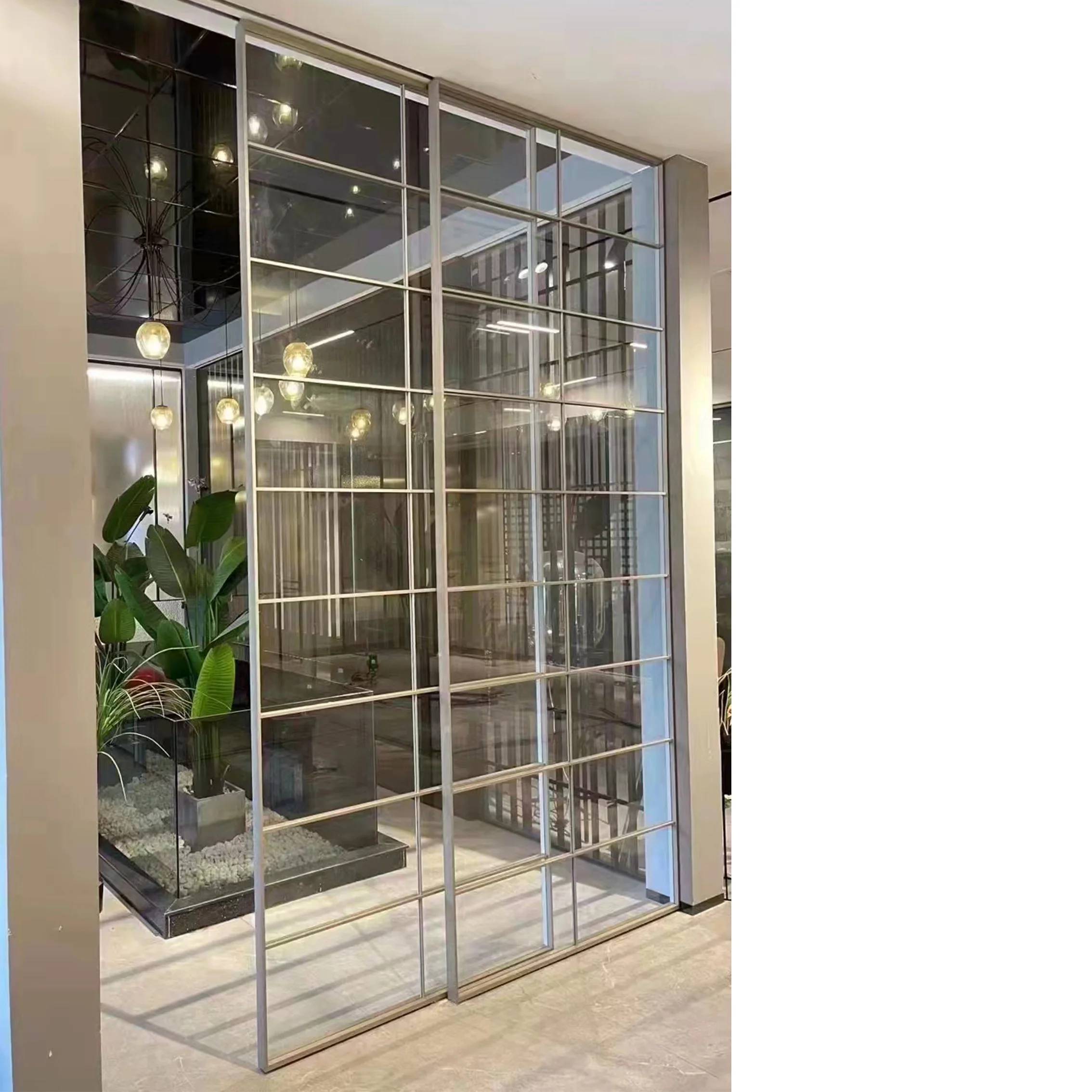 Modern Bedroom Glass Folding Simple Kitchen Bathroom Partition Metal ...