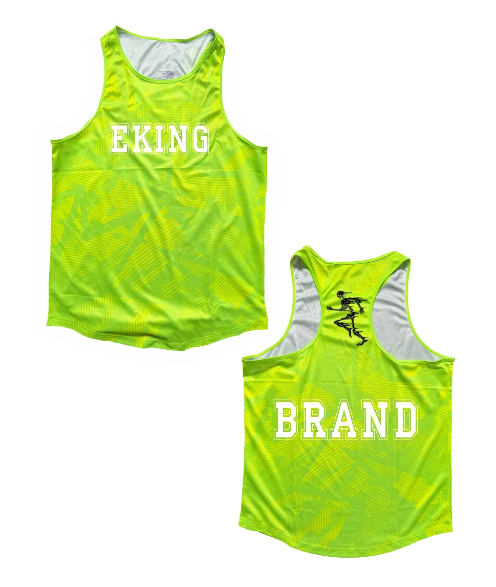 Custom Fitness Sublimation Breathable Marathon Singlet Seamless 100% ...