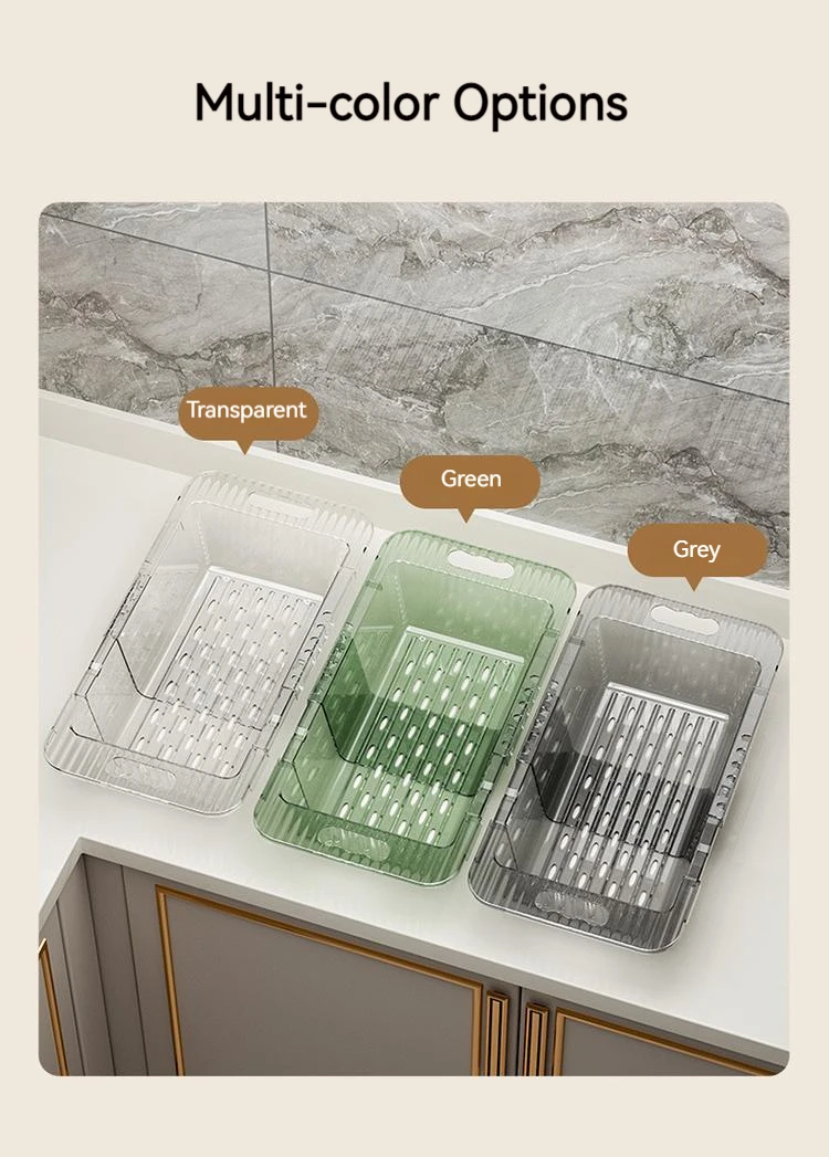 Sesame Flexible Plastic Drainer Wash Basin Strainer Basket Practical ...