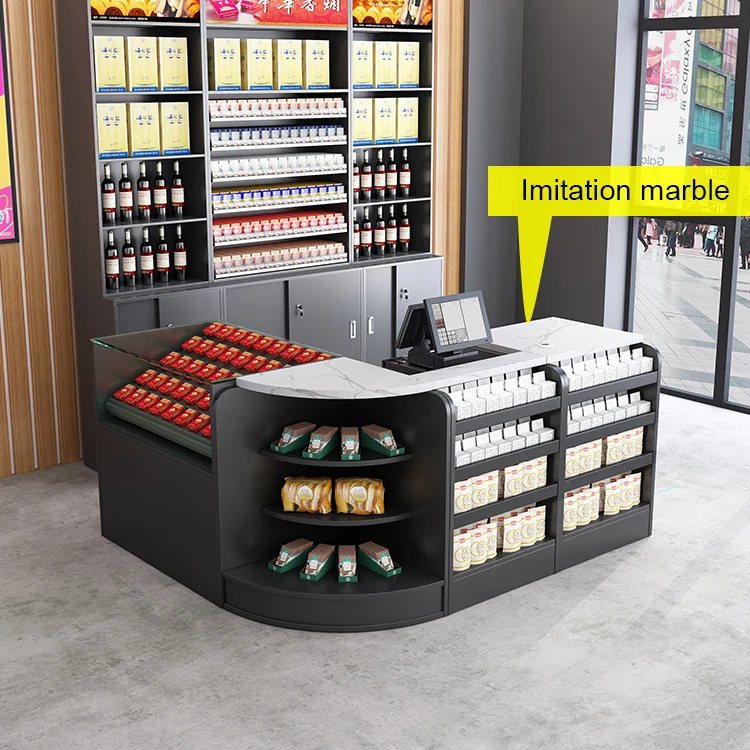 Wood Convenience Store Cash Table Dimension Grocery Cashier Checkout ...