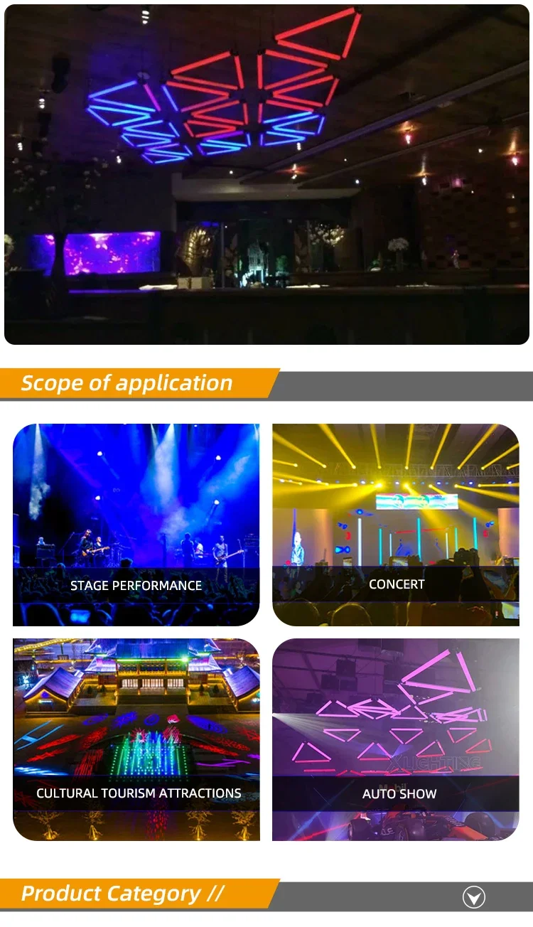 Indoor/outdoor Kinetic Lighting Triangle Led Tube Light Rgb Projection ...