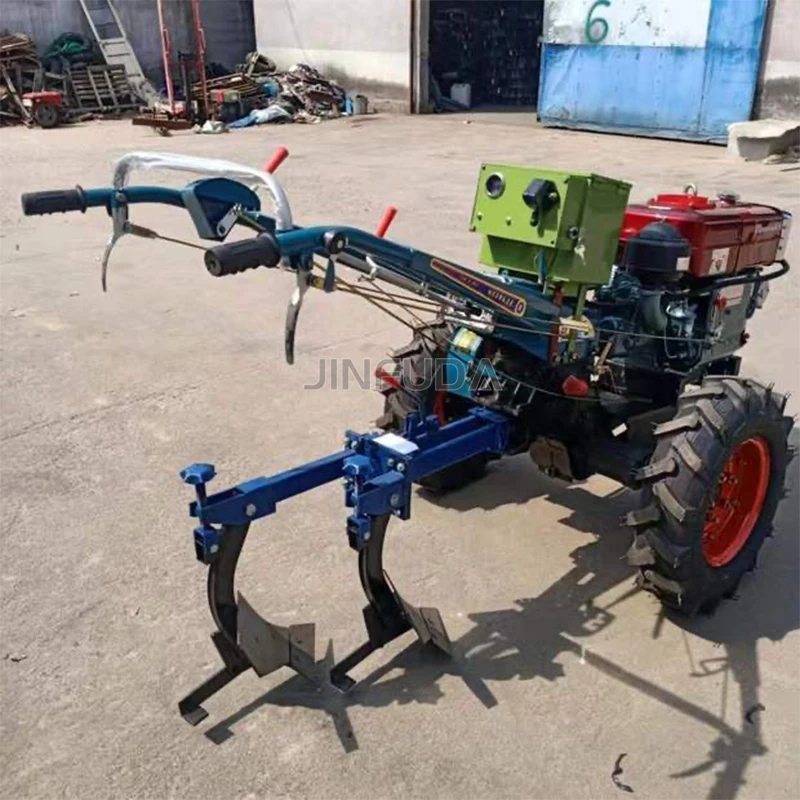 12HP Walking Tractor with Plough, Tiller & Grass Mower for Efficient ...