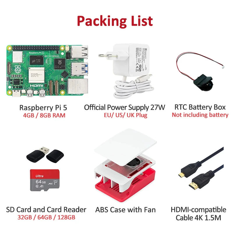 Raspberry Pi 5 Basic Kit - 4GB & 8GB RAM Options