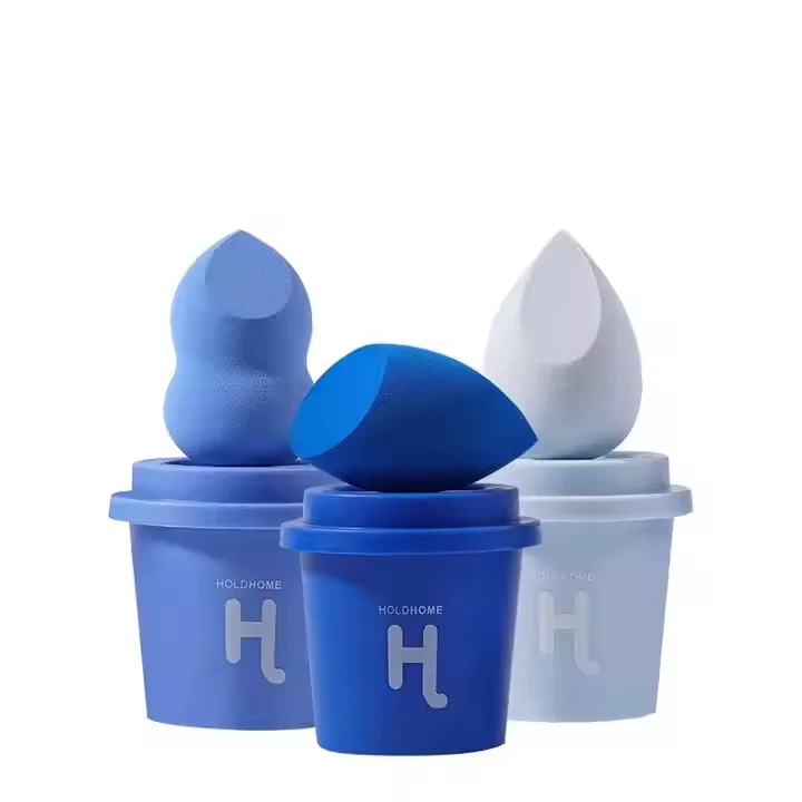 Wholesale Custom Blue Hydrophilic Polyurethane Makeup Sponge Blender ...