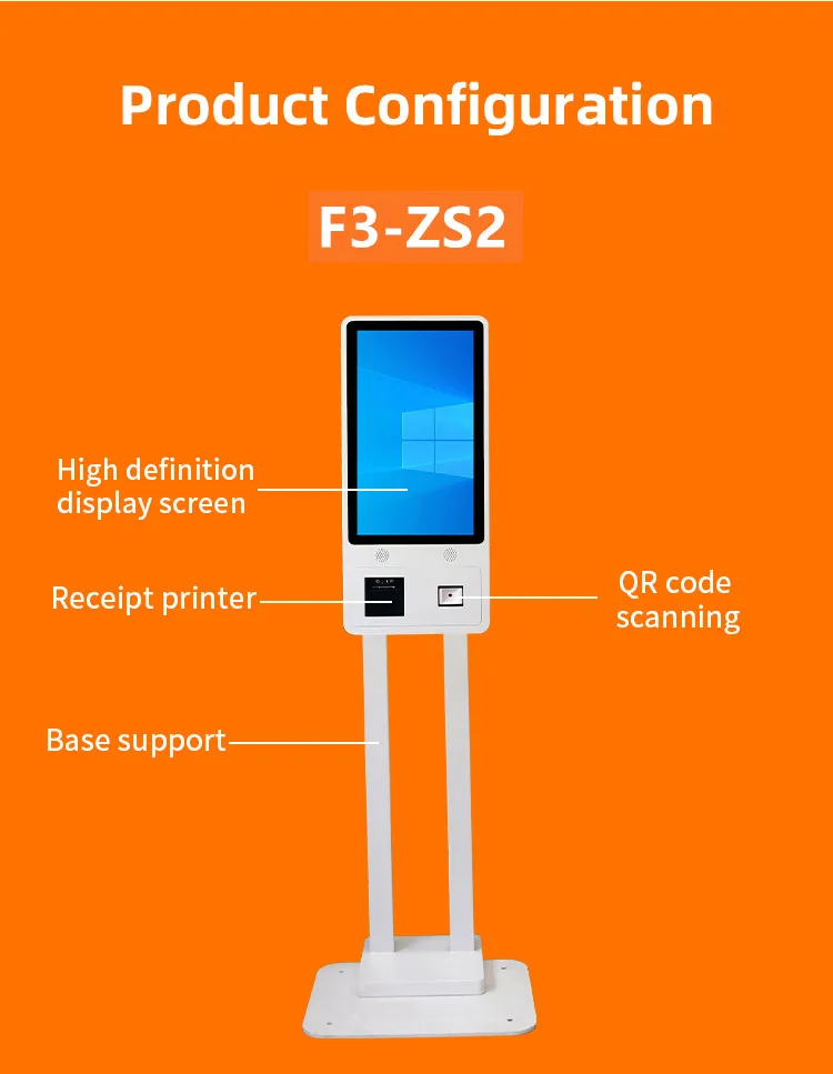 F3-ZS2 Floor Standing Printer Kiosk - Self Service 8+128G NFC