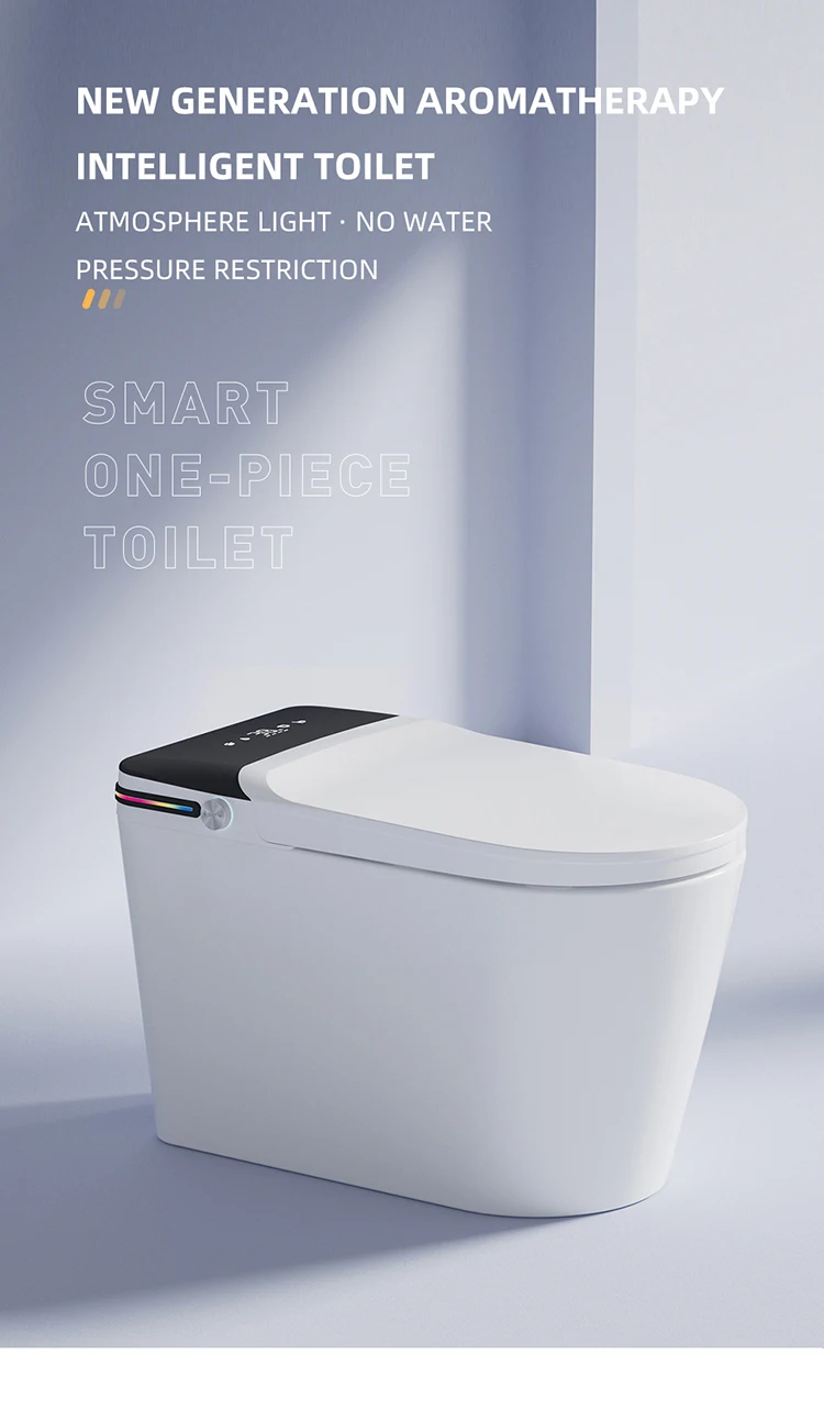 Intelligent Ceramic Floor Mounted Toilet Cyclone Flushing Dual-Flush ...