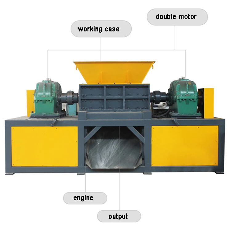 Double Shaft Paper Crushing Shredder Machine For Big Waste Cardboard ...