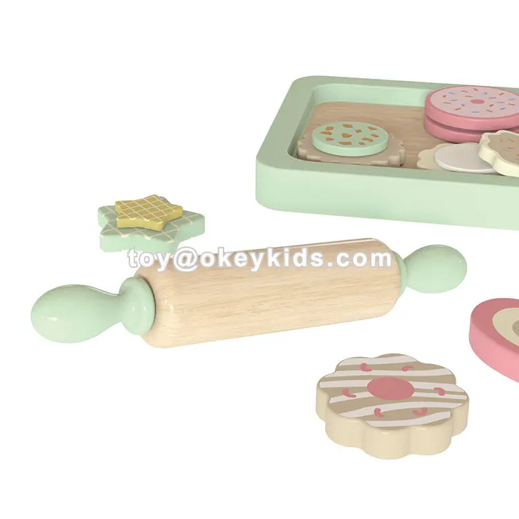 Pretend Cookies and Baking Sheet Wooden Toy Baking Set for Kids Ages 3 ...