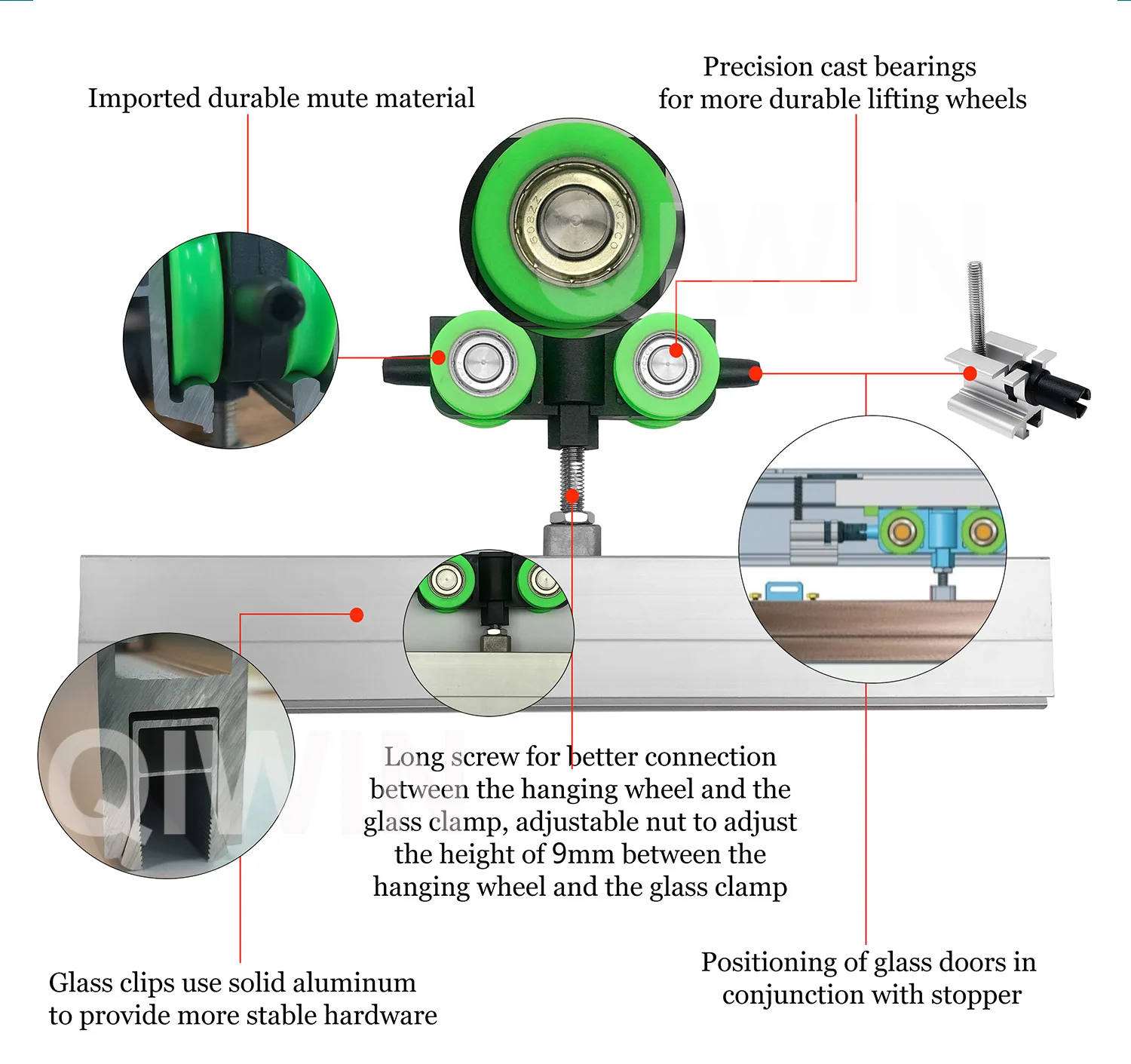 Modern Interior 2 Panel Telescoping Synchronous Frameless Glass ...