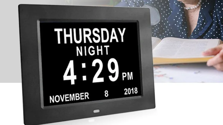 8 Inch Large Display Memory Loss Alzheimer Digital Calendar Clock ...