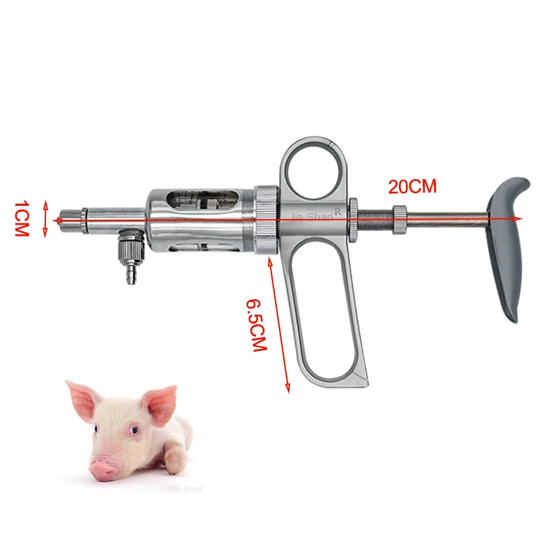 10ミリリットルVeterinary Metal Syringe Cattle Injection Syringe Gun Pig Sheep ...