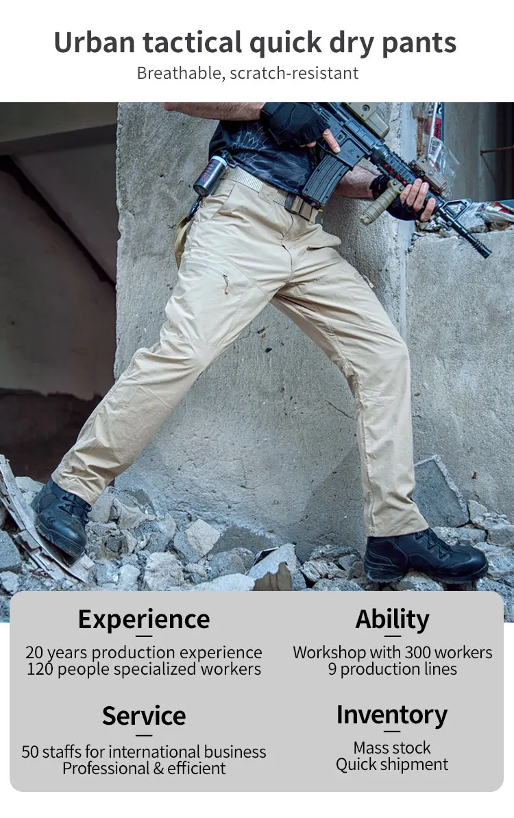 Solid Color Men's Waterproof Quick-drying Cargo Pants IX7 Style ...