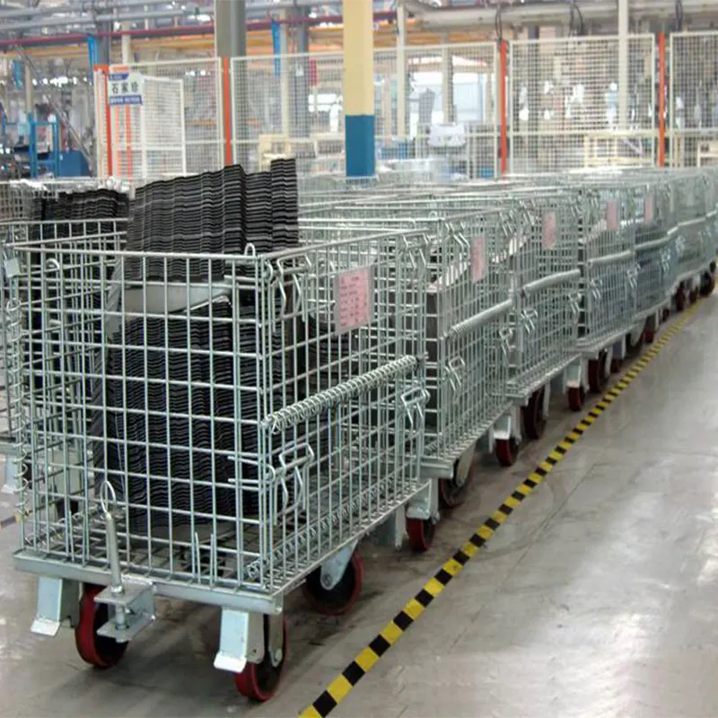 Galvanised Steel Wire Mesh Pallet Box Bins Crates Stackable and Welded ...
