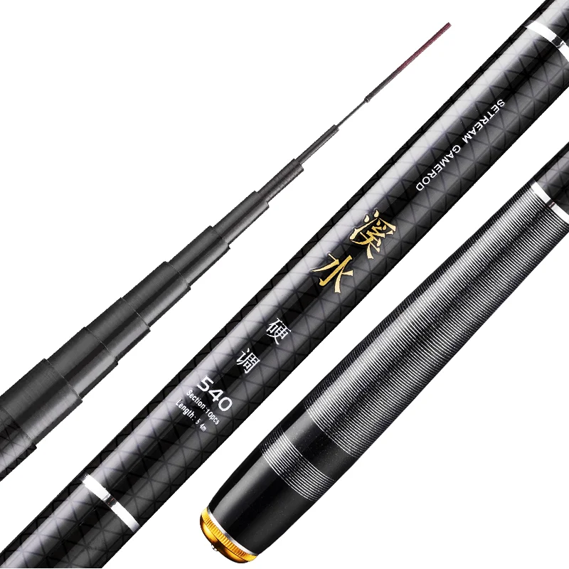 Xishui Shrink Lure Fishing Rod 3.6m-7.2m Carbon Fiber Telescopic Picker ...