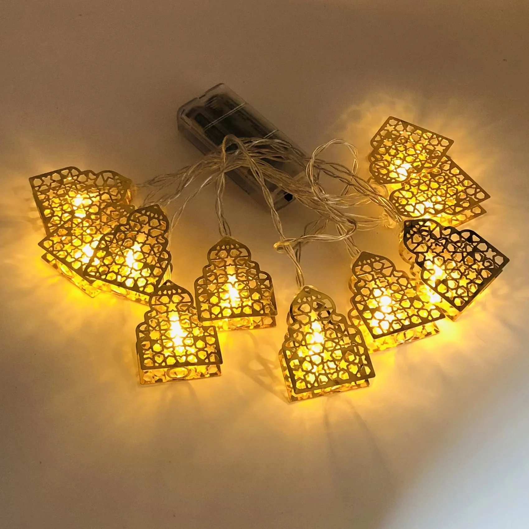 Muslim Middle East Eid String Lights Iron Art Star Moon Castle Decor ...