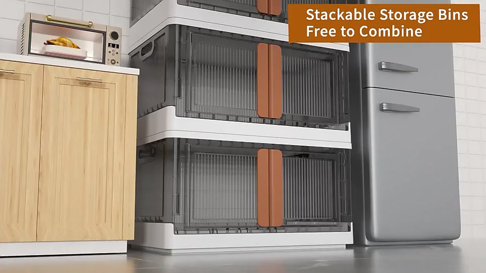 Haixin 72l Collapsible Plastic Storage Bin Foldable Organizer Container Storage Box With Wheels ...