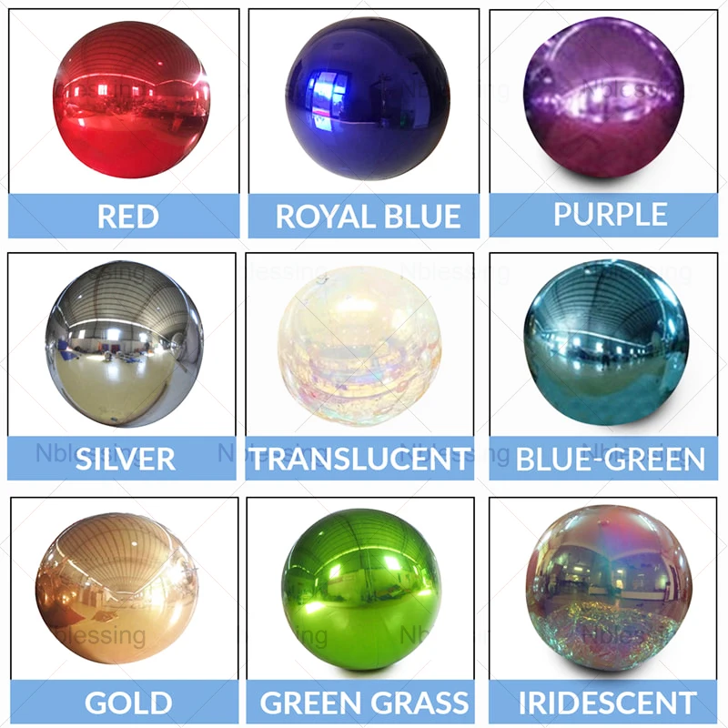 Pvc Big Giant Inflatable Mirror Ball Colorful Silvery Gold Red Blue ...