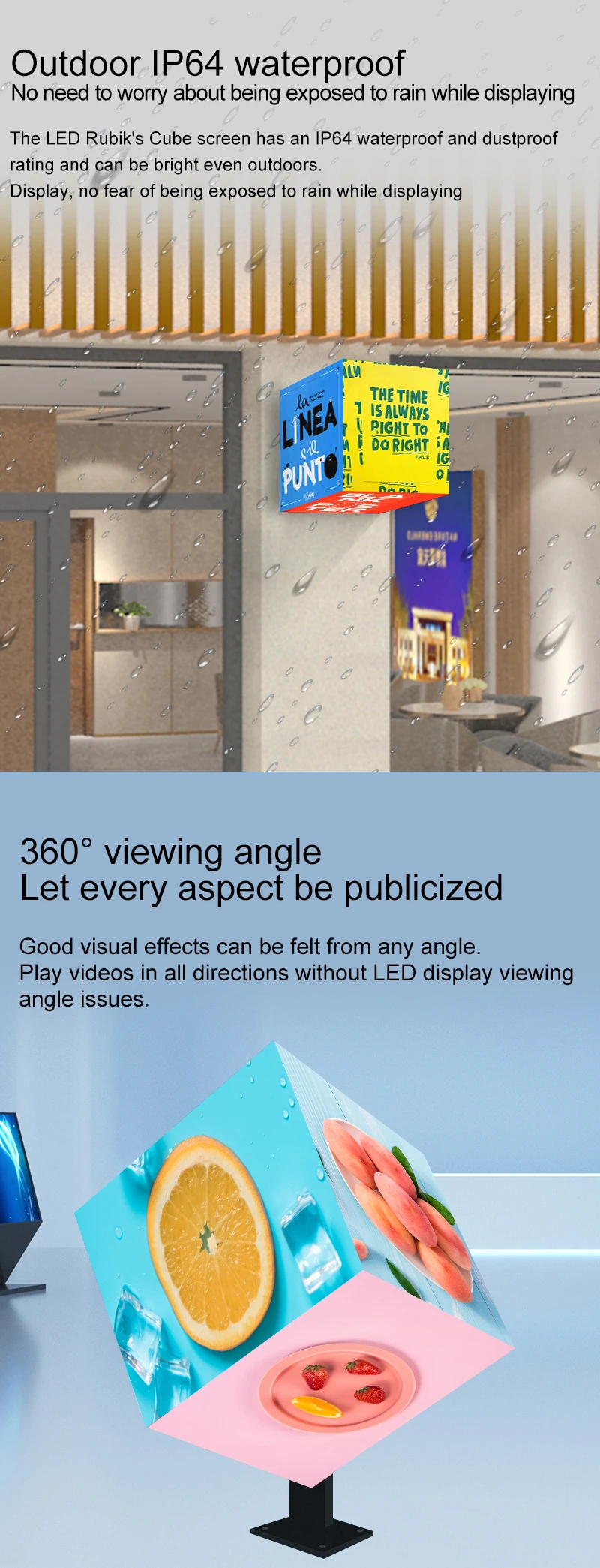 P2.5 Indoor Led Cube Screen Creative 5 Sides Advertising Cube Logo Brand Display Led Cube ...