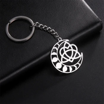 Witch Knot Stainless Steel Wicca Symbol Jewelry Keychain For Men Gothic ...