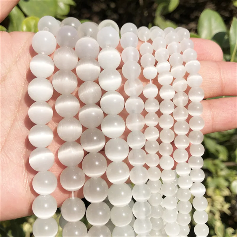 Wholesale 4-12mm Smooth Round Cats Eye Stone Beads Opal Beads Multi ...