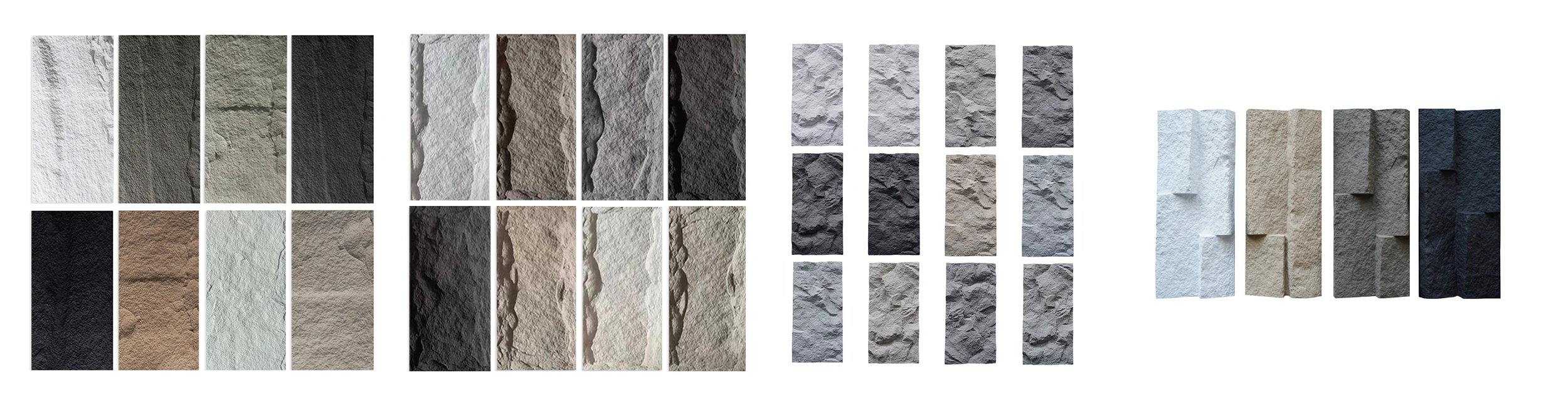 White Color Polyurethane Stone Panels Pu Foam Technology 3d Decorative ...