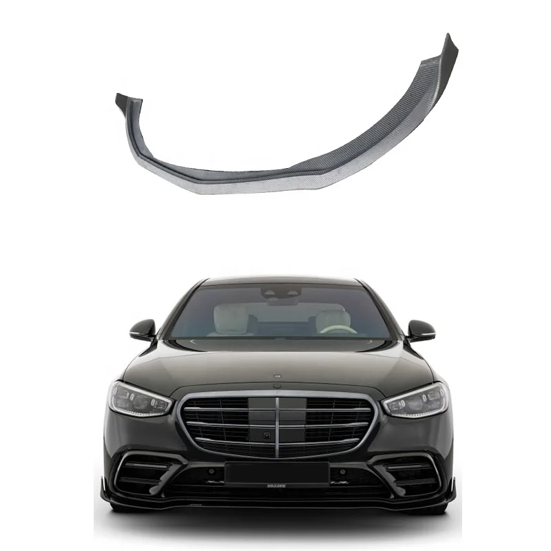 S-class W223 B-style Front Lip For 2021- Dry Carbon Fiber Material S450 ...