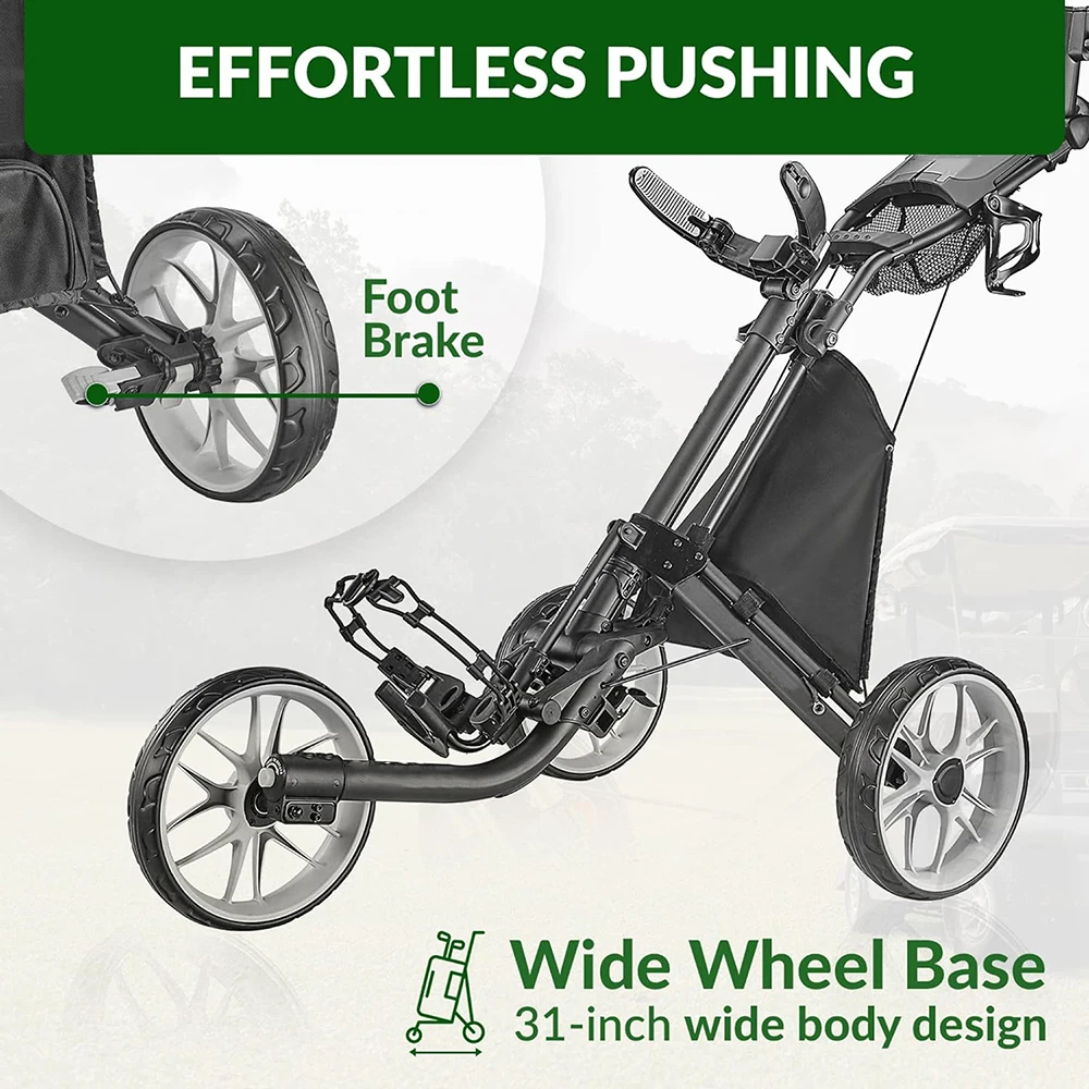 High Quality Easy to Carry Foldable Golf Push Trolley Cart Lightweight ...