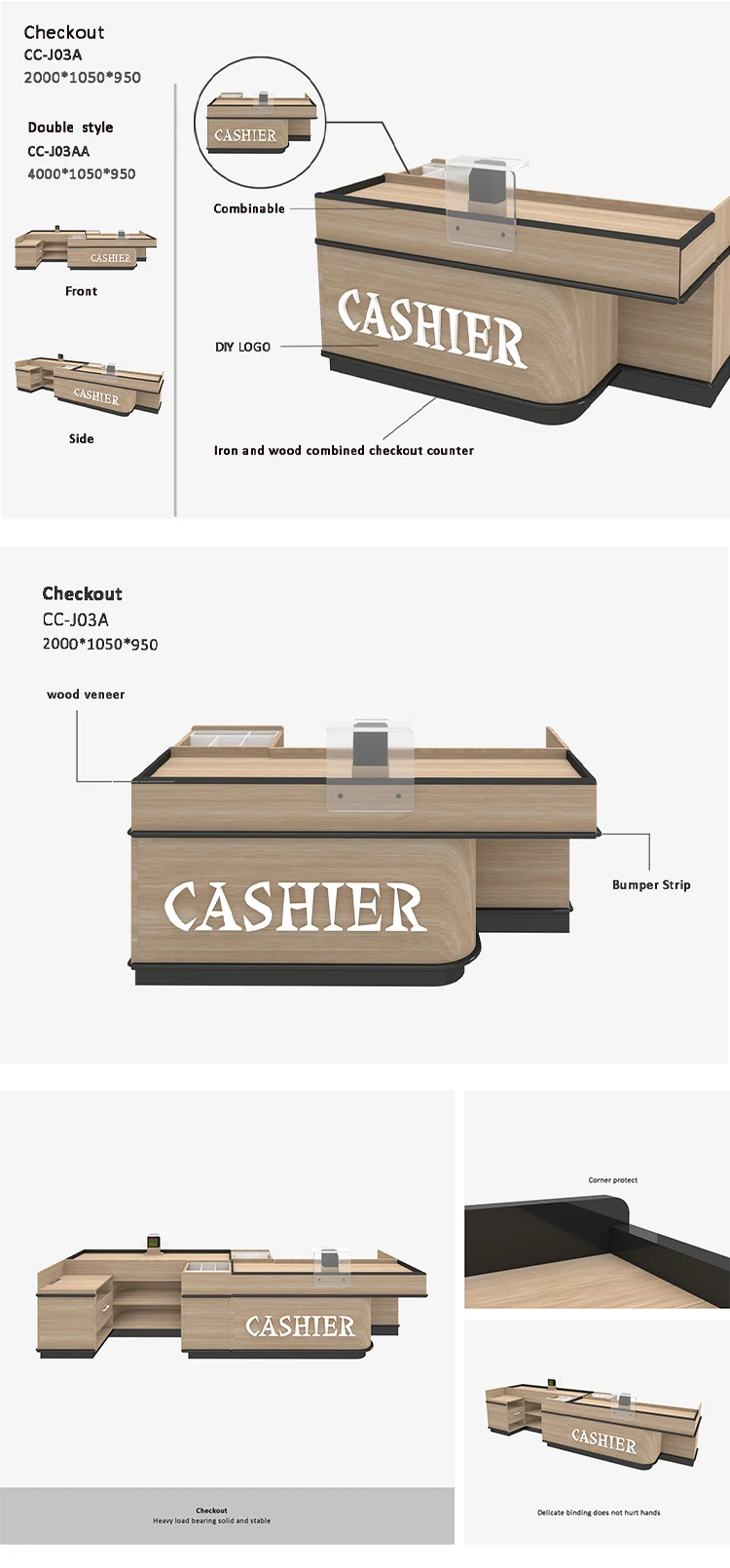 Best High Quality Wooden Checkout Counter Retail Store Checkout Counter ...