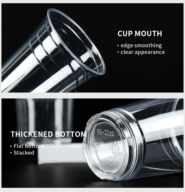 Custom Logo Clear Plastic Cups for Iced Coffee & More
