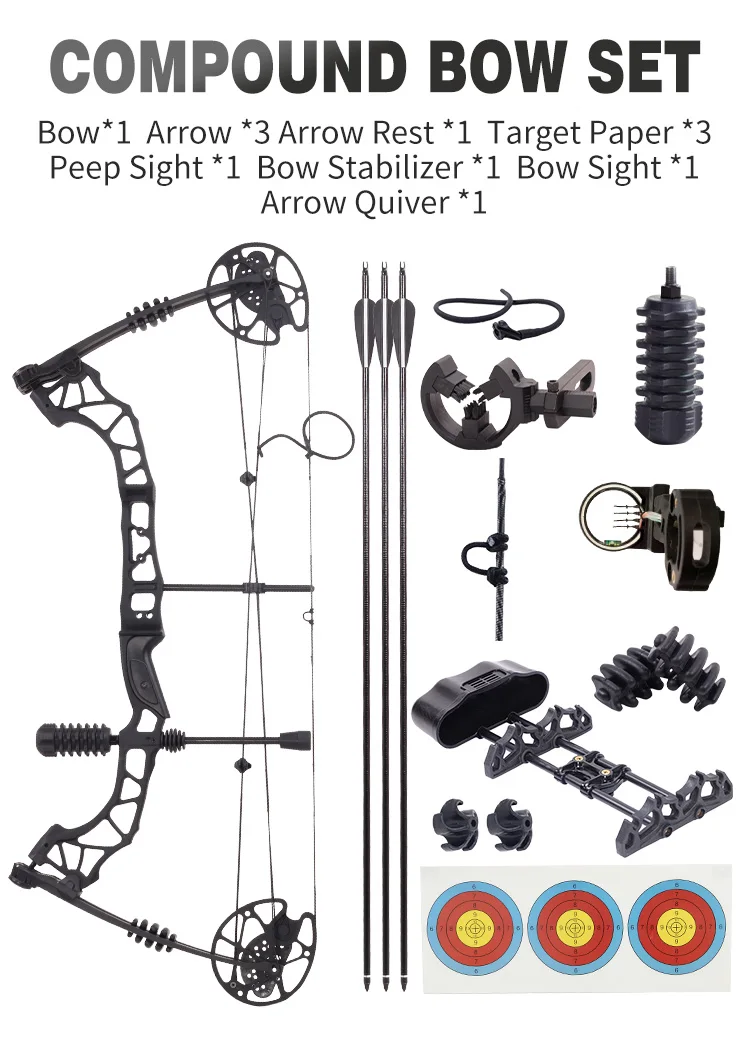 Spg Compound Bow Archery Hunting Bows And Arrow Set Stabilizer Sight ...
