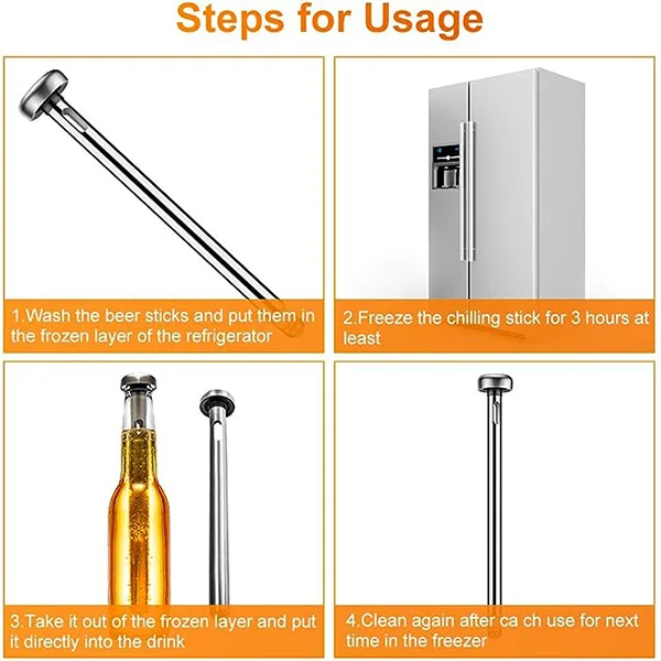 Stainless Steel Beer Chiller Cooler Sticks Water Beverage Cooling ...