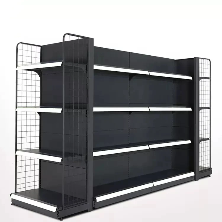 Hot Sale Supermarket Shelves Steel Wood Shelves Retail Display Gondola ...