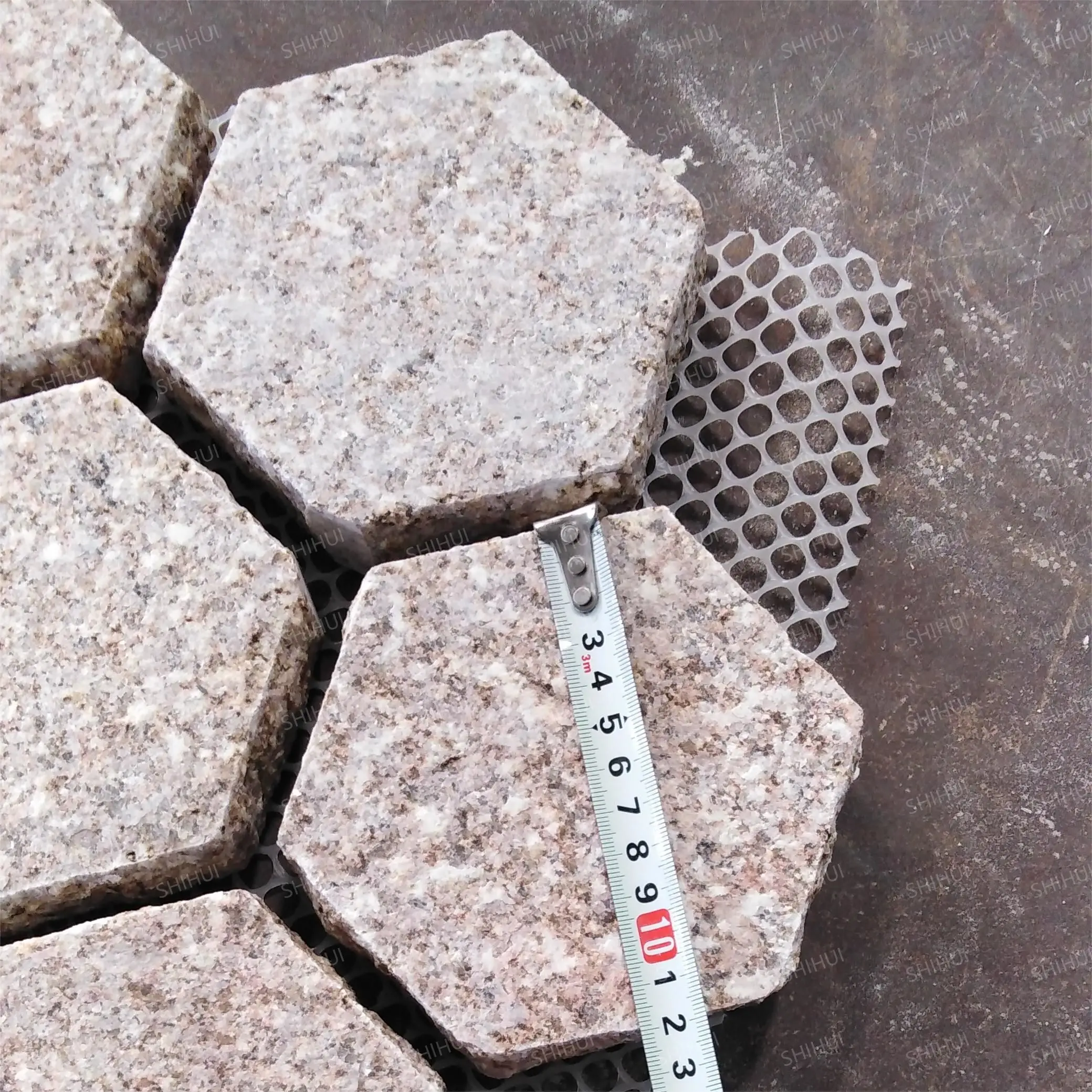Alibaba.com: SH STONE G682 Hexagon Brick Flamed Granite Pavers on Mesh ...