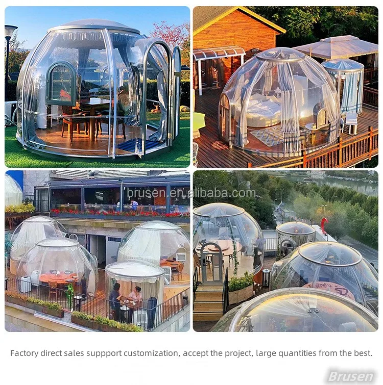Polycarbonate Luxury Glamping Resort Camping Geodesic Dome Tent Dinner ...