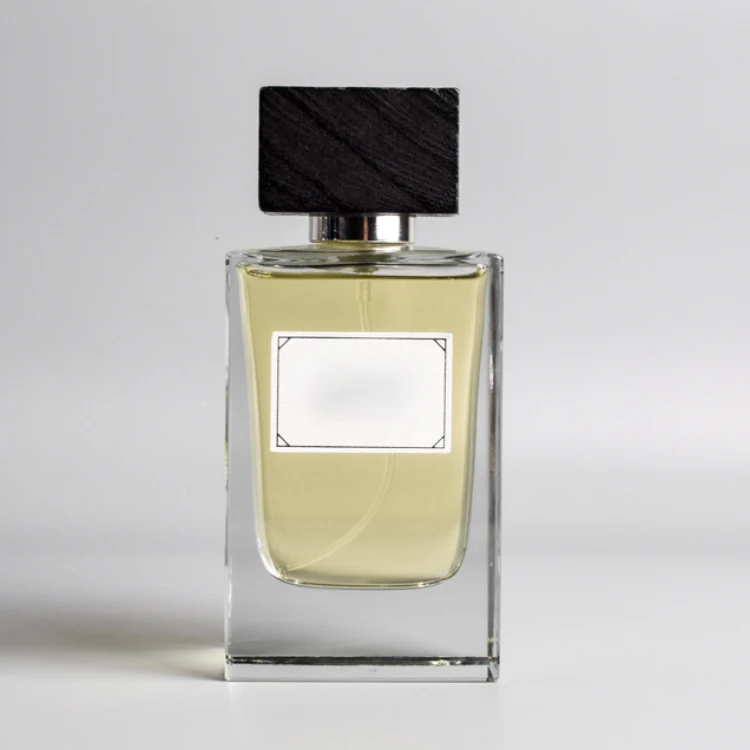 Custom Logo 100ml Luxury Square Glass Perfume Bottle With Black Wooden ...