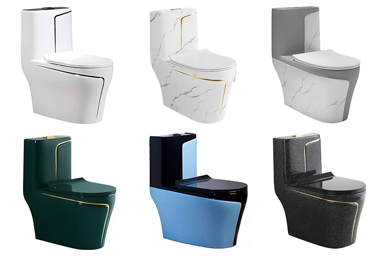 Inodoros Modernos Luxury Gold Black Porcelain Water Closet Ceramic One Piece Bathroom Wc Bowl ...