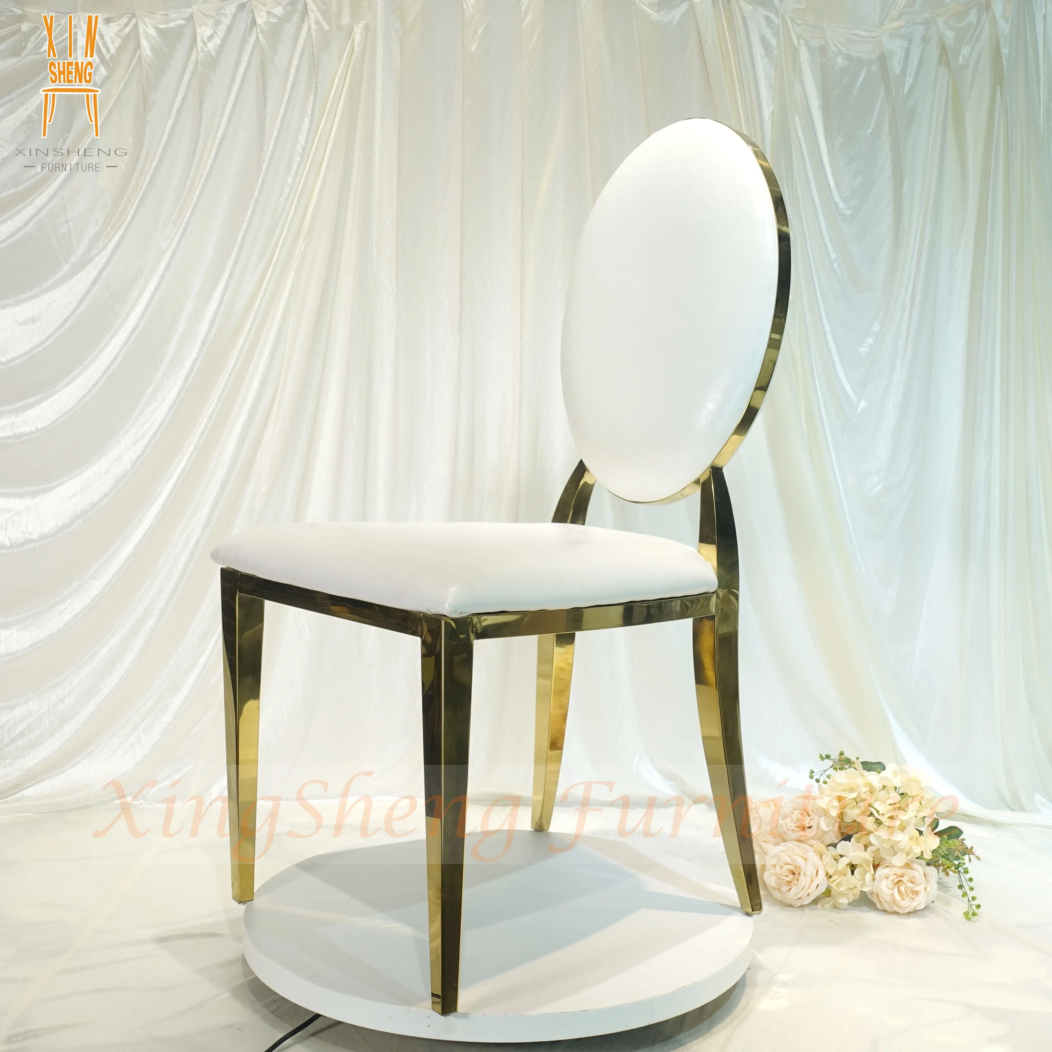 Luxury Event Round Back Design Gold Party Stainless Steel Hotel Wedding ...