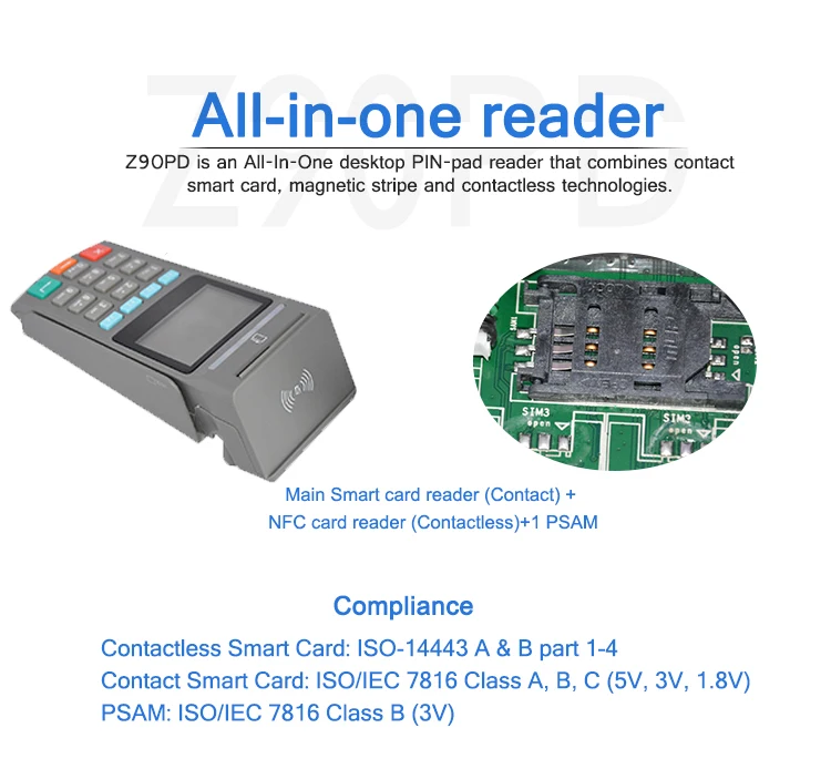 HCCTG Z90PD - Secure USB POS Pin Pad with MSR & IC Reader
