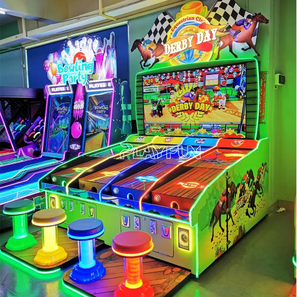 Playfun Coin Operated Derby Day Horse Racing Carnival Game 4 Player ...