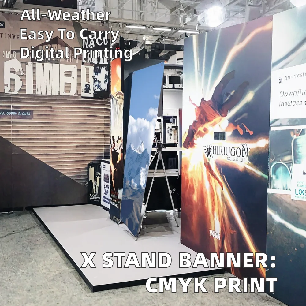 Portable X Stand Banner Reinforced Aluminum Adjustable Display ...