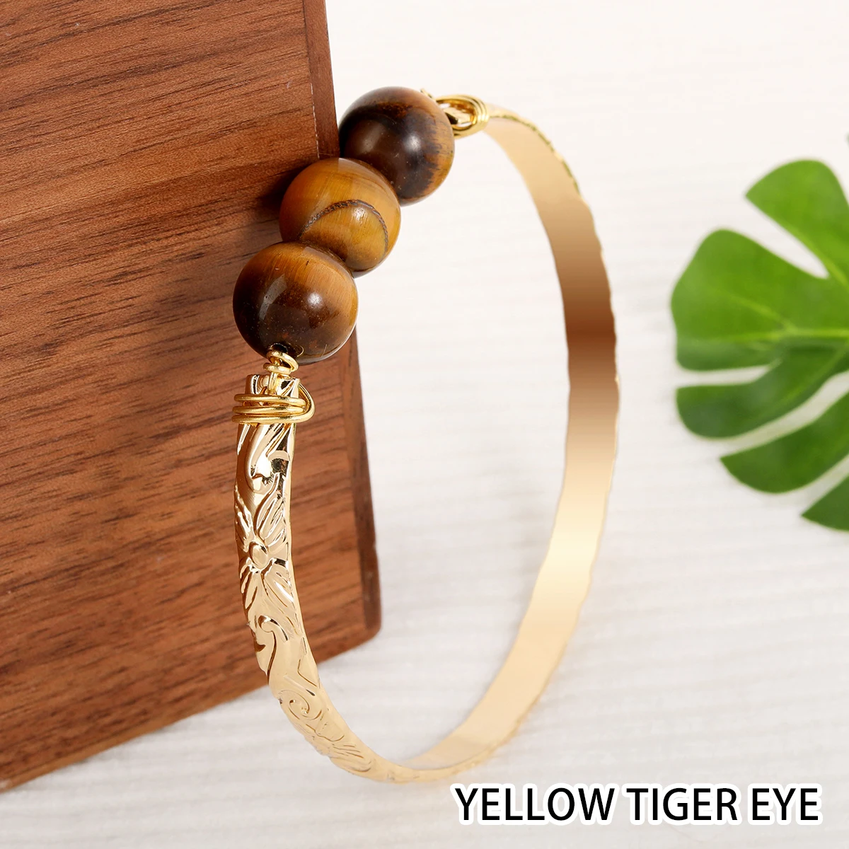 Shop Our Trendy Copper Bangle with Colorful Natural Stones