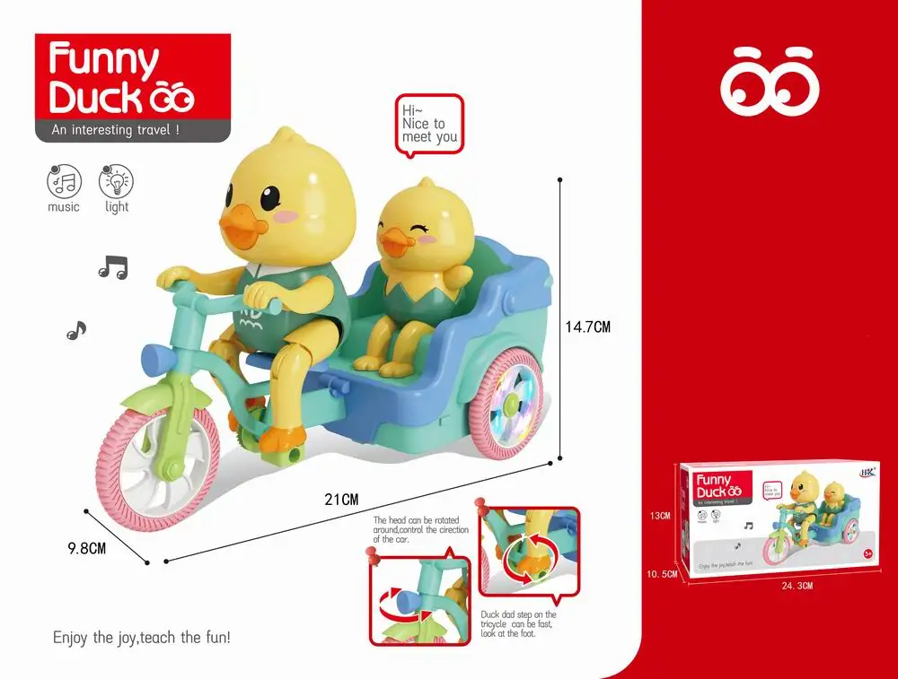 2024 Newest Bump and Go Batteries Operated Toy Two Ducks in a Boat Toy ...