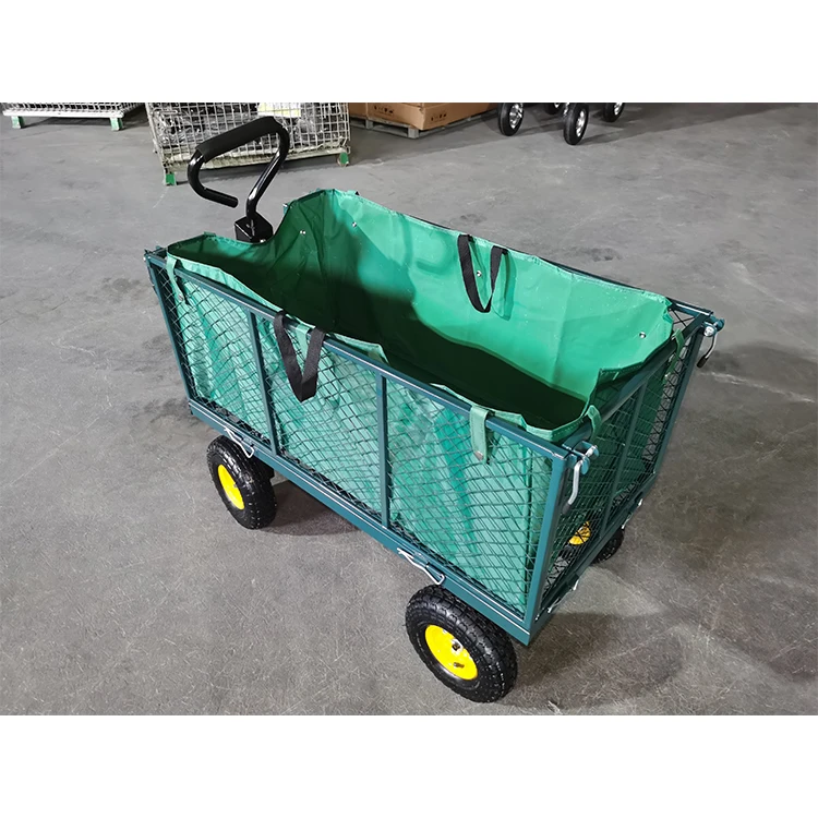 Garden Cart Mesh Cart With Liner Flat Bed Wagon Trolley Cart - Buy ...