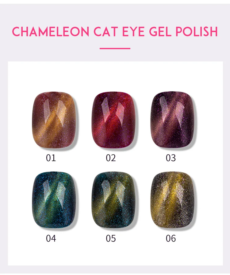Qshy 6 Colors Flash Gel Polish Cat Eye Long Lasting Oem/odm Private ...