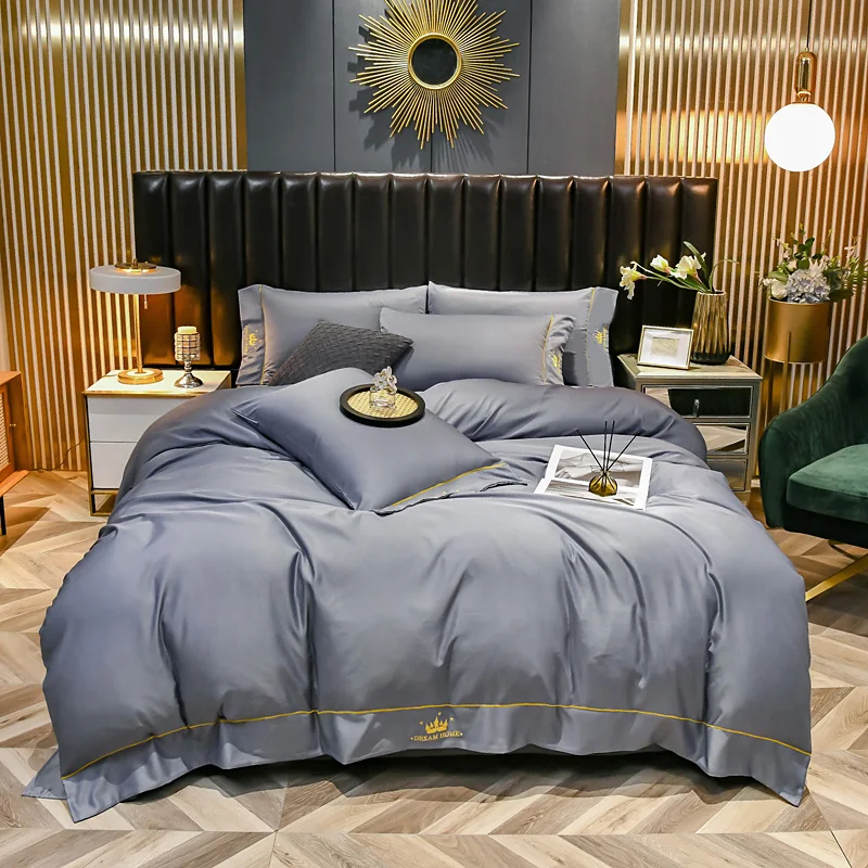 Four Seasons Luxury Shiny Bedding Sets Bedding Sheets Hotel Silk ...