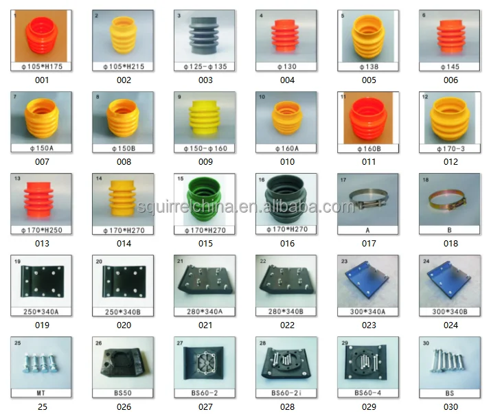 Machinery Parts TPU Compactor Bellows Rubber Folding Box