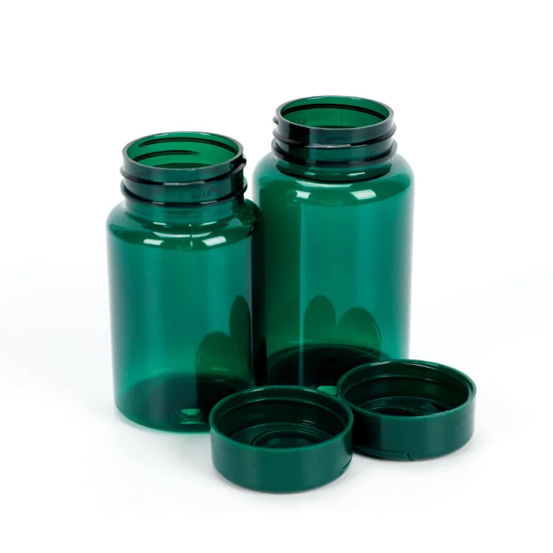 150cc 200cc Black PET Plastic Capsule Pill Bottles for Medicine
