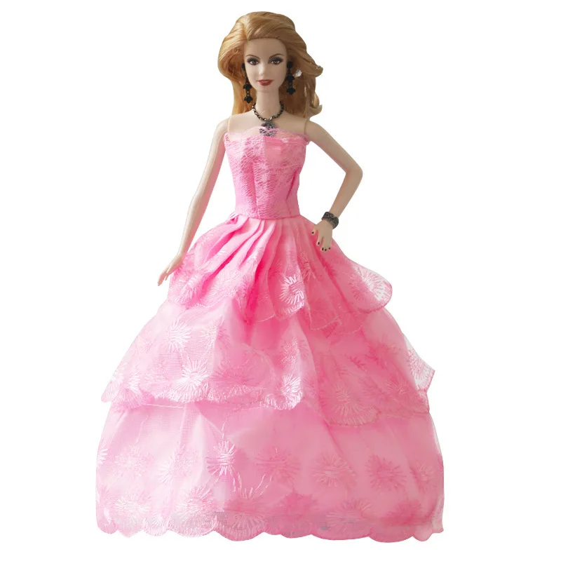30cm Doll Clothes Wedding Dress Princess Trailing Dress Evening Dress ...