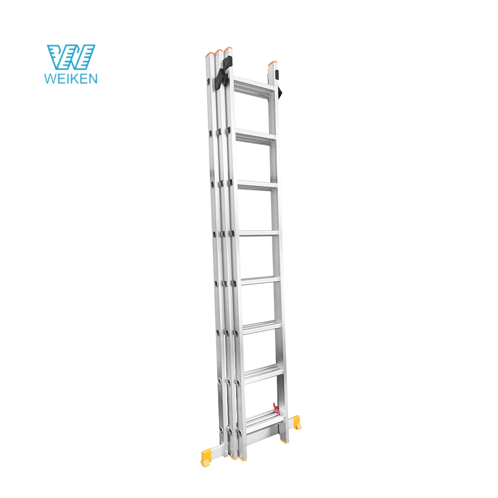 Weiken 3x7 Steps Double Sided Ladders Folding Multipurpose Aluminum 3 ...