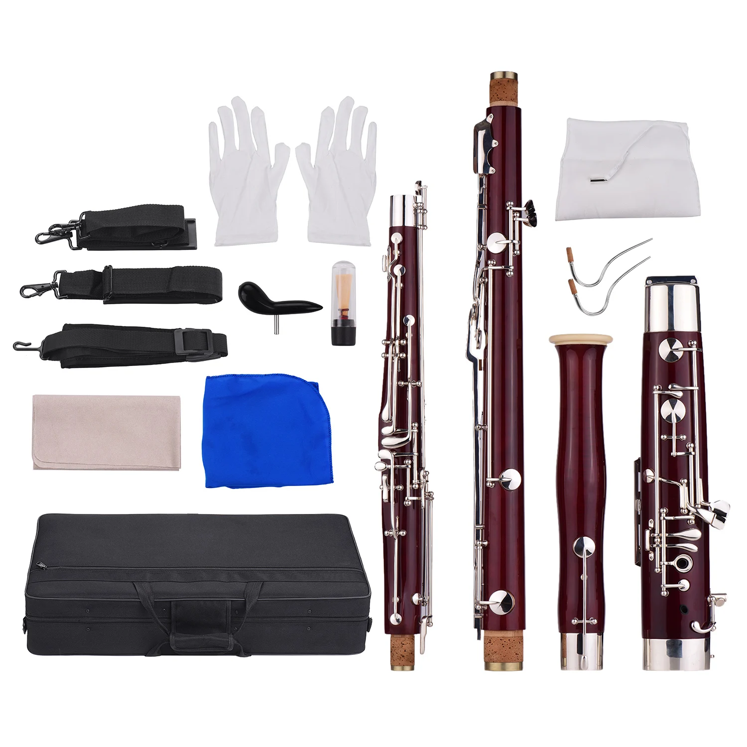 Performance Level Colored Maple Wood Silver Plated Keys C Tone Bassoon ...